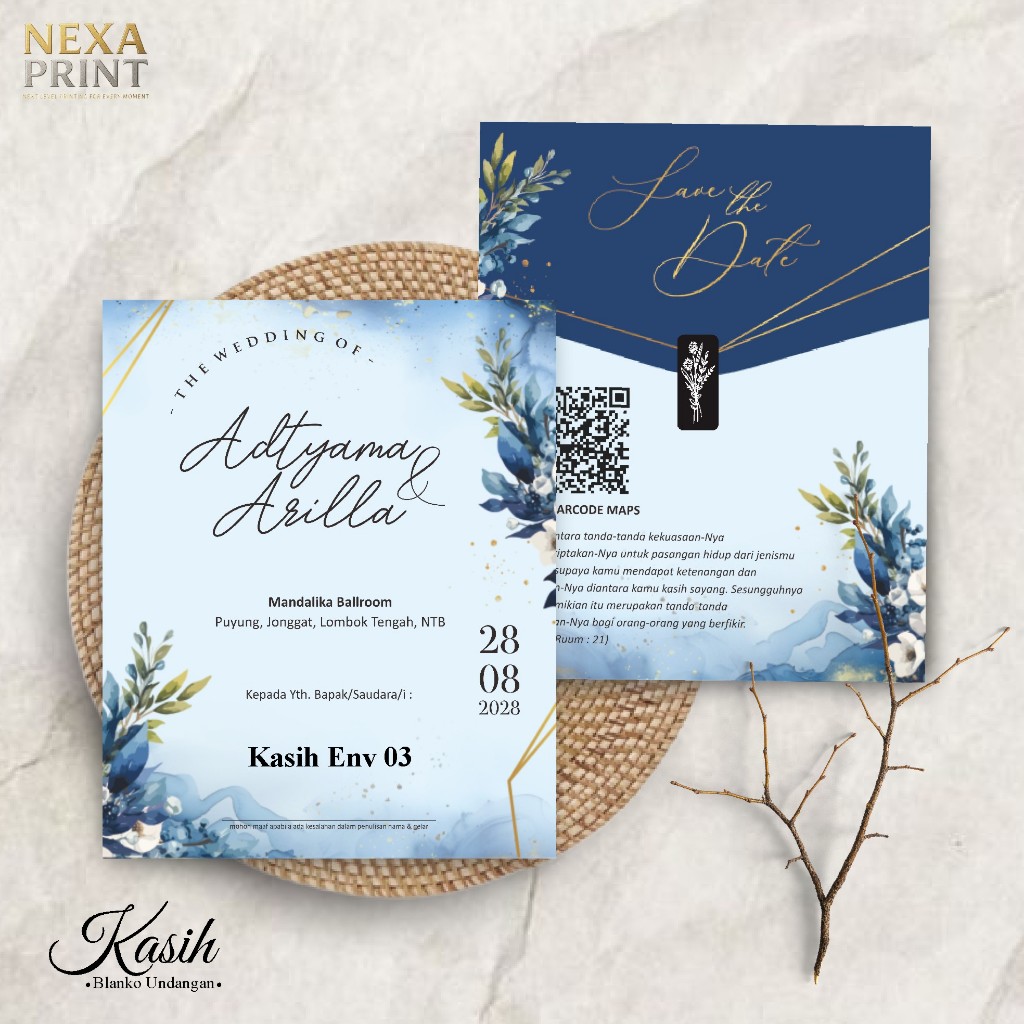 Jual Cetak Undangan Pernikahan Murah Estetik Full Color Elegan Semi ...