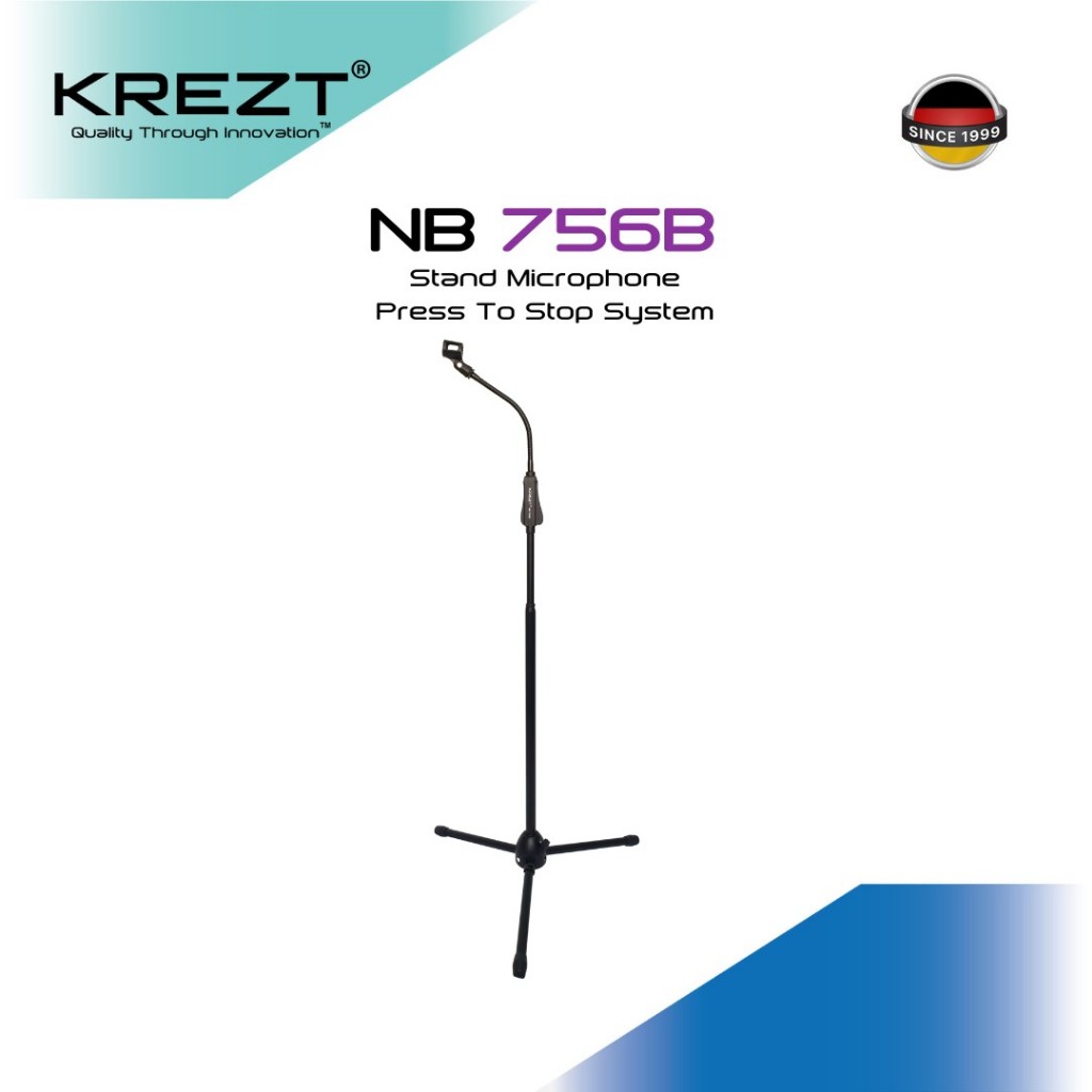 Jual KREZT NB-756B Stand Mikrofon Lantai Spiral | Tripod Mik Metal ...