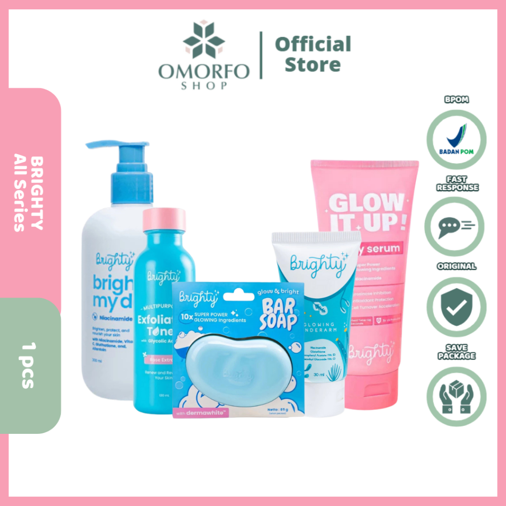 Jual [Omorfo] Bright Brighty Gel Glowing Underarm | Brighty Multipurpose Exfoliating Toner ...