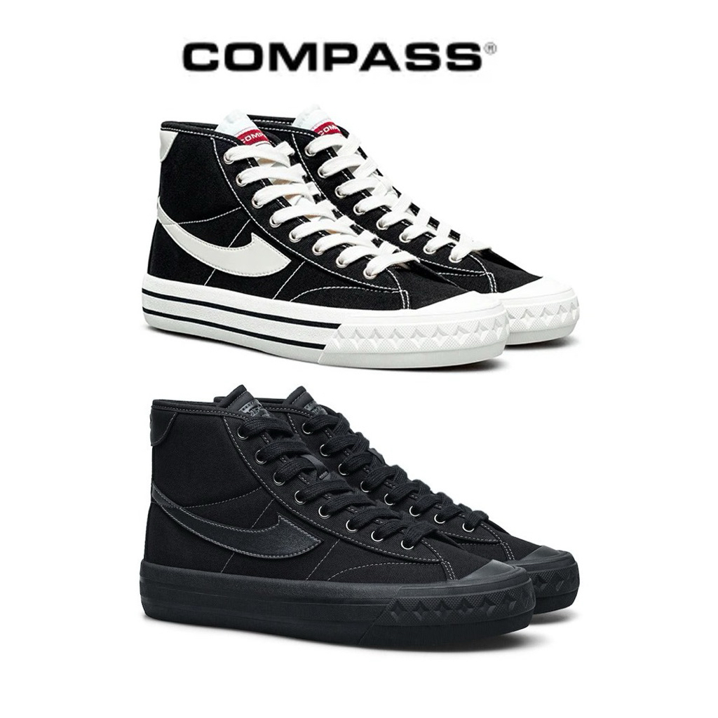 Jual Sepatu Compass Retrograde High Decon Black White / Triple Black ...
