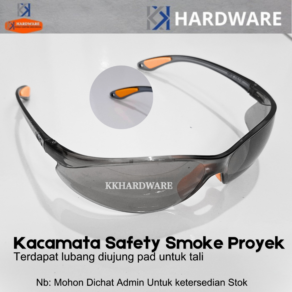 Jual Kacamata Safety Proyek Smoke Kacamata Sporty Hitam Terawang ...