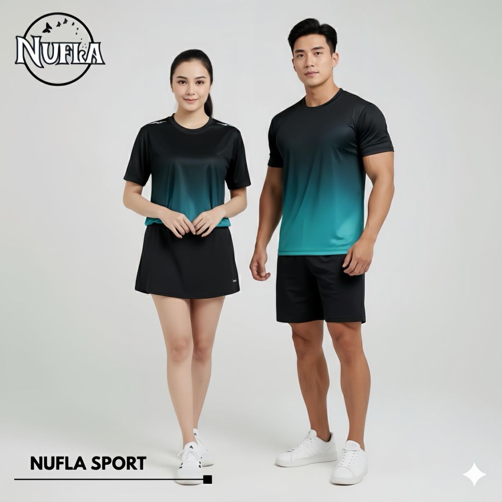 Jual NUFLA - BAJU PENDEK OLAH RAGA UNISEX PRIA WANITA SPORT JERSEY DRY ...