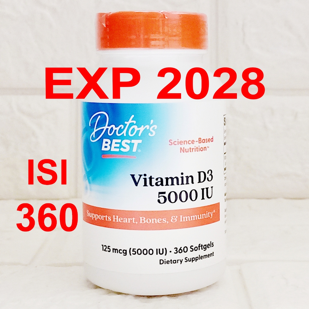Jual Doctors Best Vitamin D3 5000 IU 360 Doctor's Doctor Best Vit D3 ...