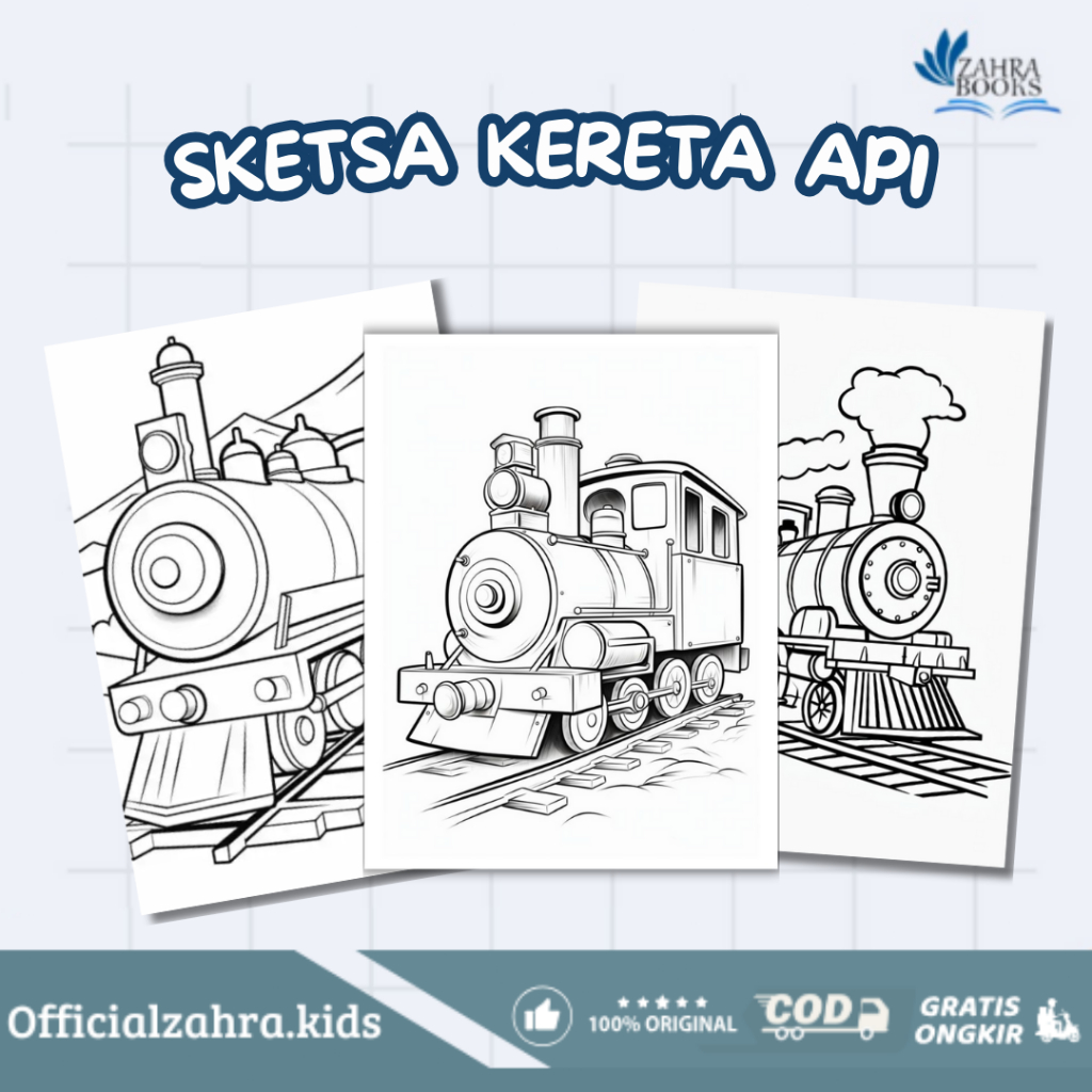 Jual Sketsa Gambar Mewarnai Untuk Anak Paud dan TK Tema : Kereta Api ...