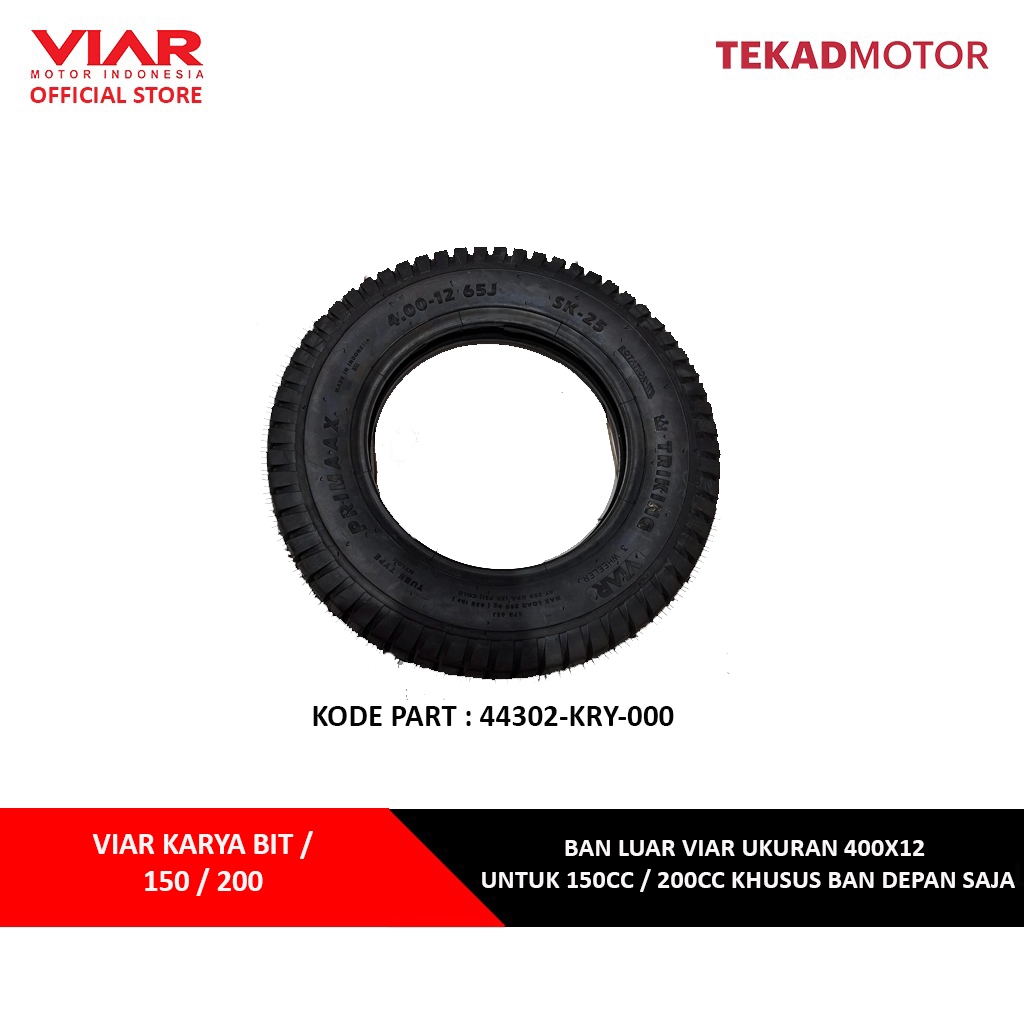 Jual Ban Luar Merk Viar Ukuran 400x12 Viar Karya Bit / 150 / 200 ...
