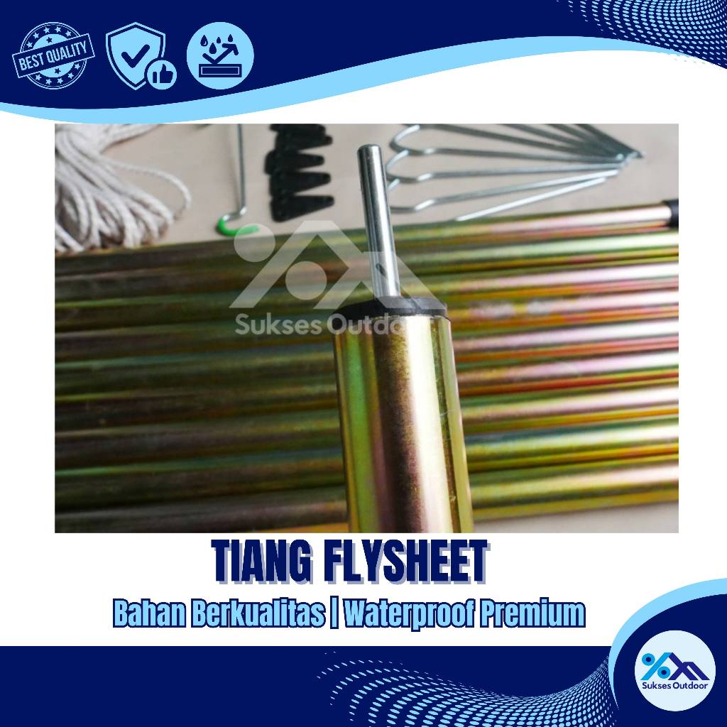 Jual Tiang Flysheet 1 Set Lengkap Tinggi 2,5 Meter Warna Rainbow ...