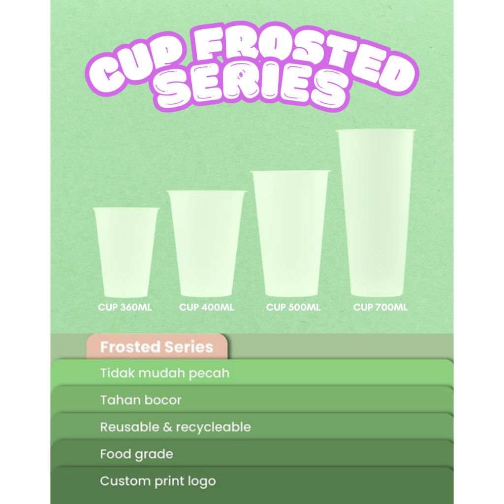 Jual 25PCS FROSTED / DOFF CUP INJECTION - 360ML / 400ML / 500ML / 700ML ...