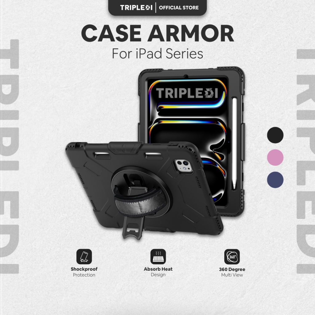 Jual TRIPLEDI Case Armor For iPad Pro Mini Air Gen 1 2 3 4 5 6 7 8 9 10 ...