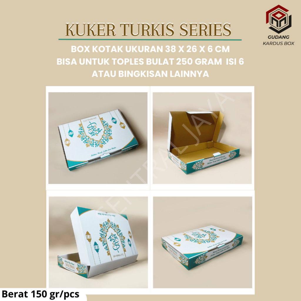 Jual BOX LD KUKER TURKIS PARCEL SERIES HAMPERS BOX TEMA IDUL FITRI ...