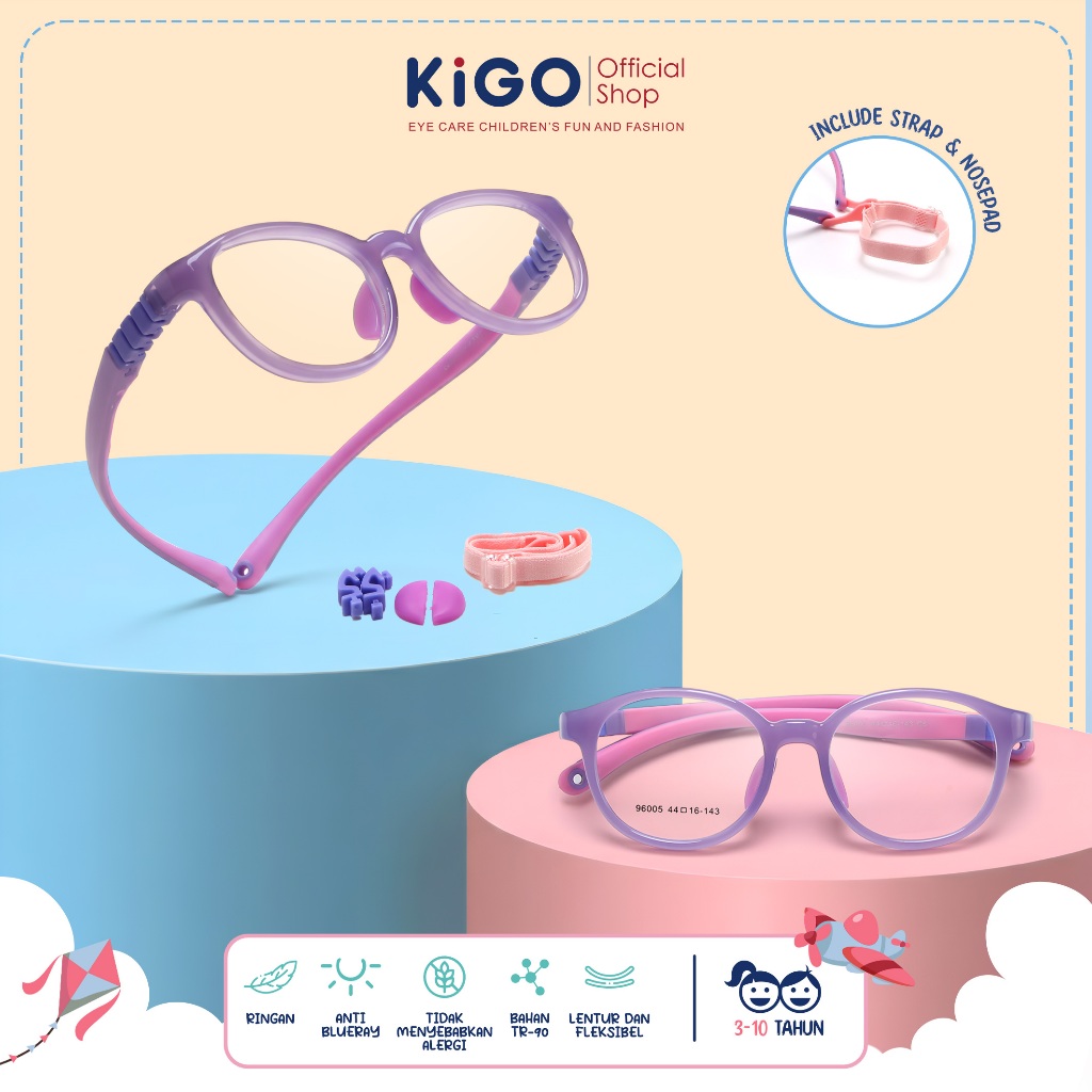 Jual KIGO Kacamata Anak Anti Radiasi Photocromic Minus Anti Sinar ...
