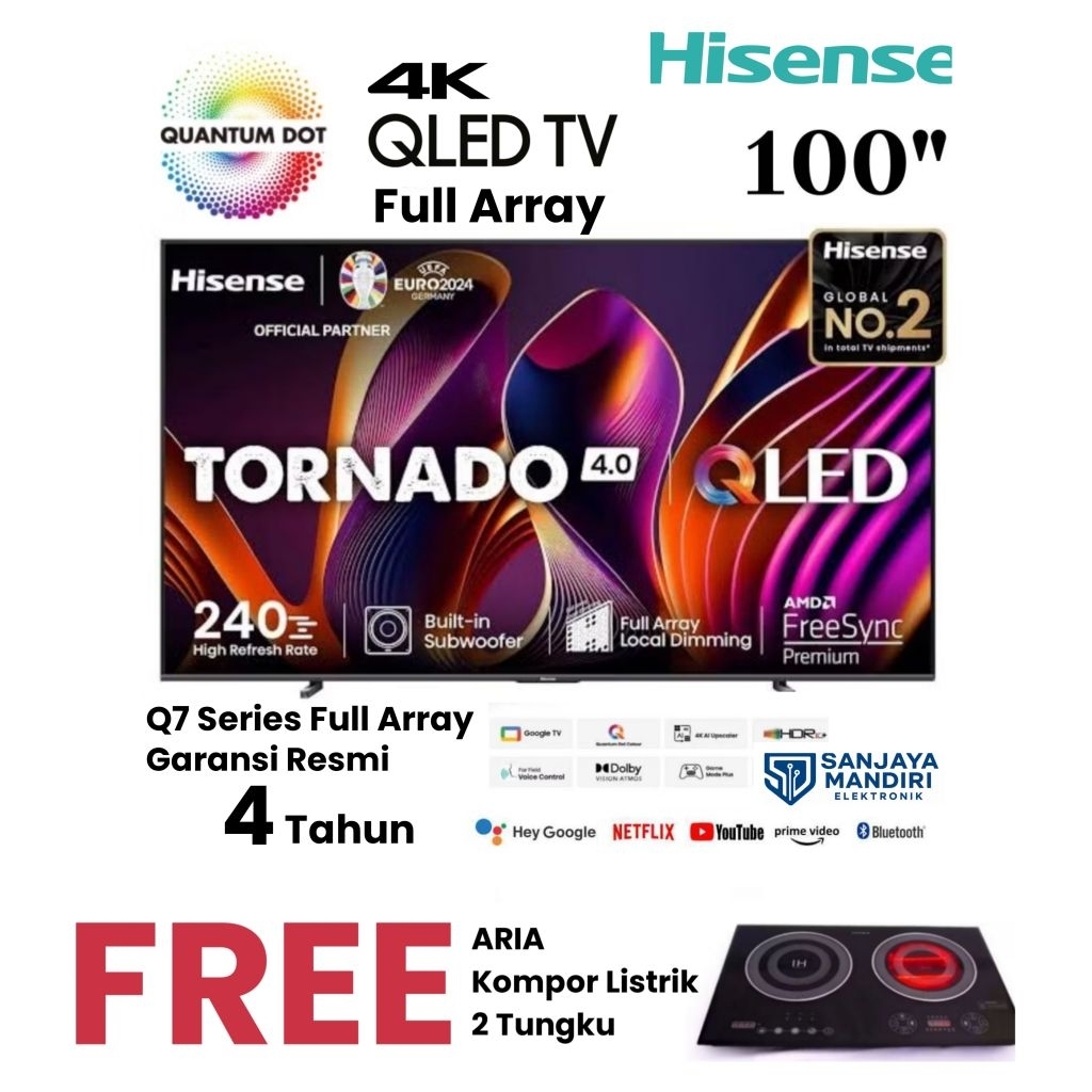 Jual TERMURAH! STOCK TERBATAS! Hisense TV 100Q7N Vidaa Smart QLED TV ...