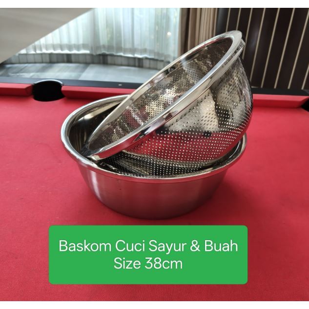 Jual Baskom Cuci - Baskom Tiris Beras/Buah/Sayur Bahan Stainless ...