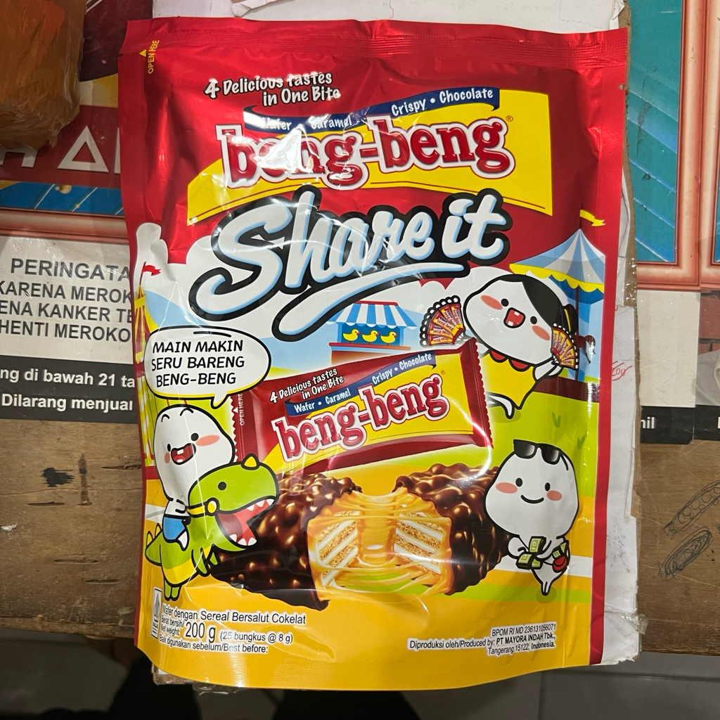 Jual Beng-Beng Share It 1 Bag Pouch 200g 200gr 25Pcs 8gr Beng Bengbeng | Shopee Indonesia