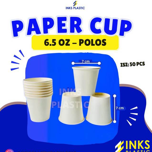 Jual PAPER CUP 6,5 POLOS PUTIH GELAS KERTAS 6.5OZ | Shopee Indonesia