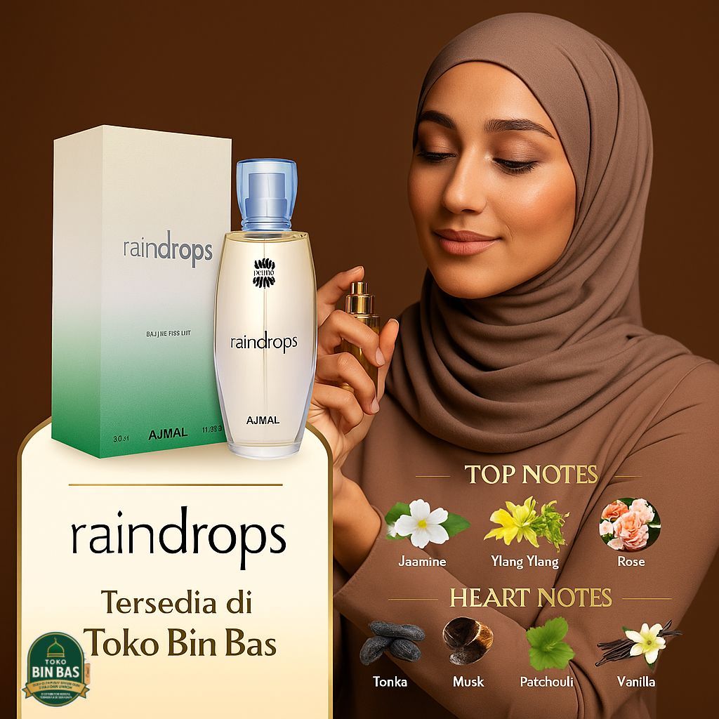 Jual Ajmal Raindrops Eau De Parfum 50ml – Parfum Wanita Aroma Segar ...