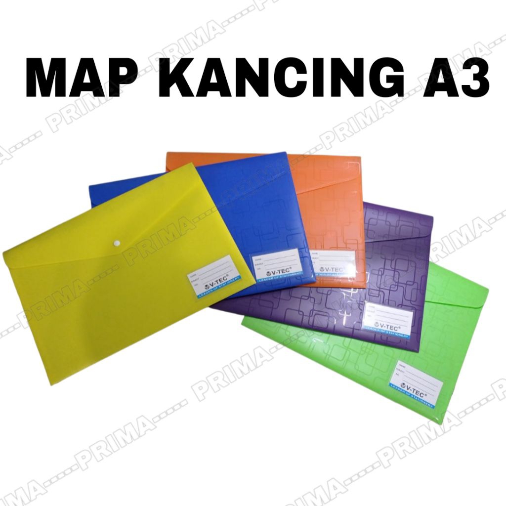 Jual MAP PLASTIK / MAP KANCING A3 V-TEC | Shopee Indonesia