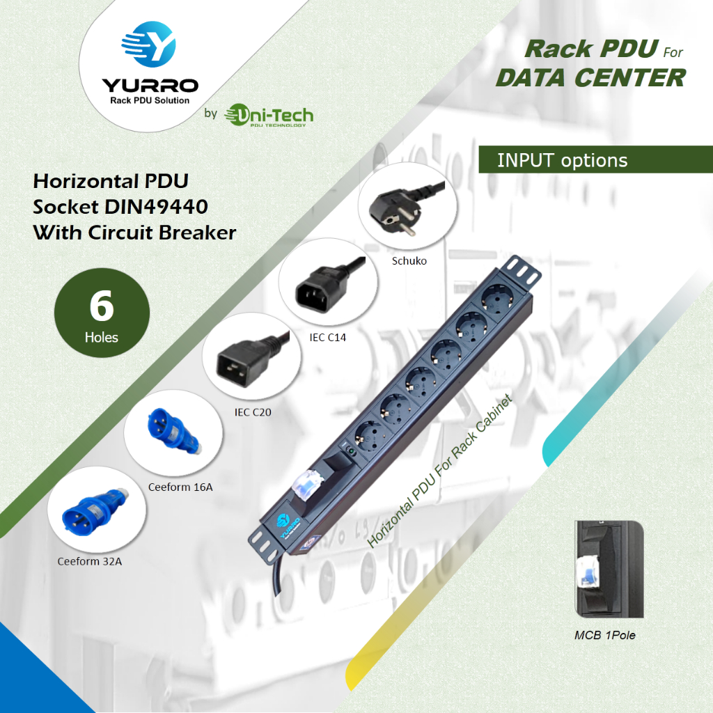Jual PDU 6 Socket Germany With MCB - Basic PDU 6 Holes / Outlet Socket ...