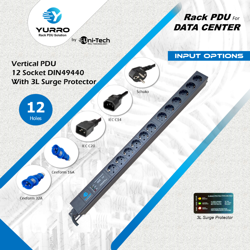 Jual PDU 12 Socket Germany - Basic PDU 12 Holes / Outlet Socket ...