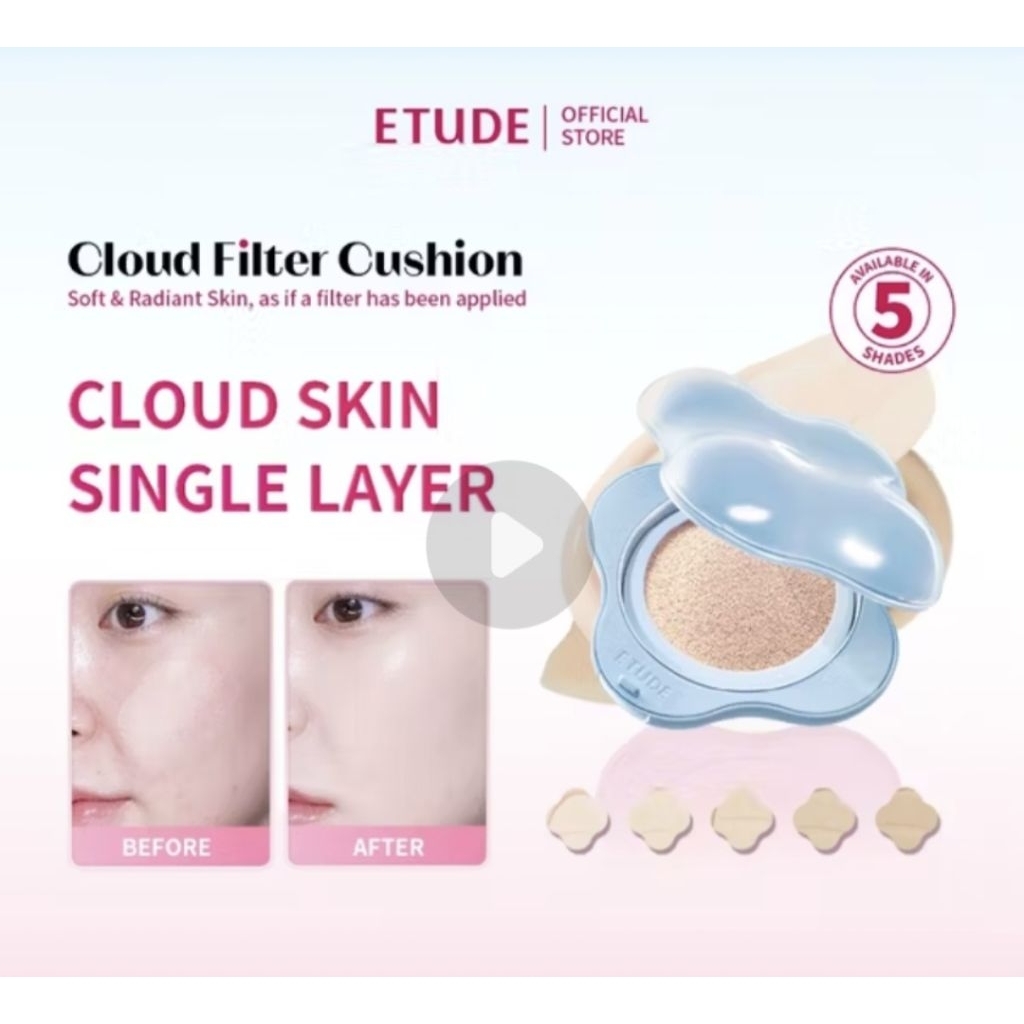 Jual [SHADE 23 BEIGE exp 2028] Etude House Cloud Filter Cushion SPF 42 ...