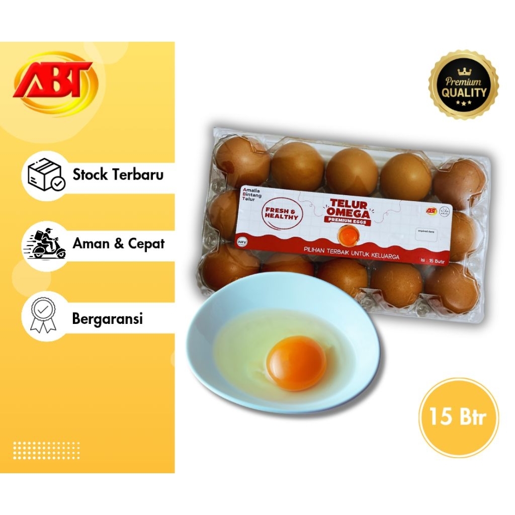 Jual ABT - 15 Butir Telur Ayam Omega 3 (FRESH - AMAN - BERGARANSI ...