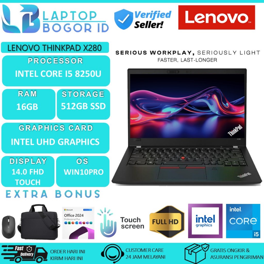 Jual Laptop Lenovo Thinkpad X280 Intel Core i5 Ram 16GB SSD 512GB 12.5 ...