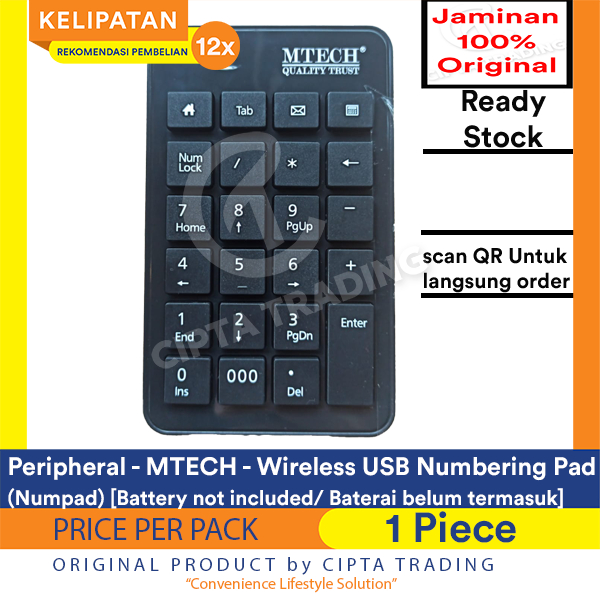 Jual Periperal - MTECH - Wireless USB Numeric Keypad ( numpad / keypad ...