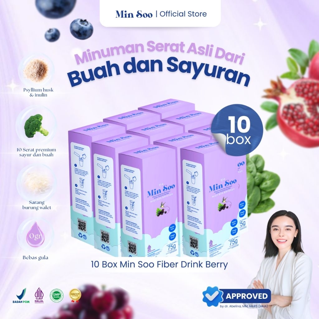 Jual MIN SOO Fiber Drink - [LANGGANAN 10 BOX] Berry Magic Minuman Detox ...