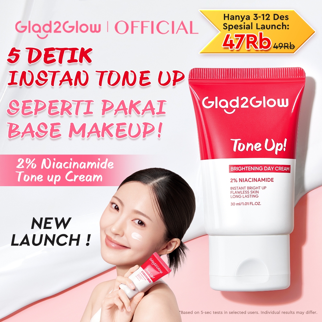 Jual [NEW LAUNCH]GLAD2GLOW Brightening Tone Up Cream Cerah Day Cream ...