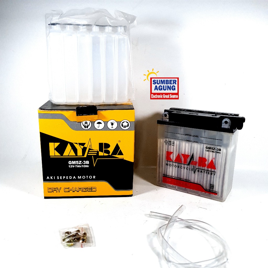 Jual Aki Basah Kayaba GM5Z3B 12V 7Ah 10hr Accu Motor Bisa Isi Ulang ...