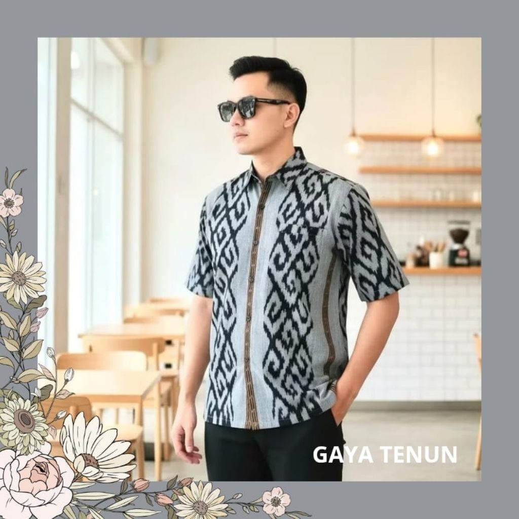 Jual [GAYA TENUN]kemeja tenun pria - kemeja tenun etnik - kemeja tenun ...