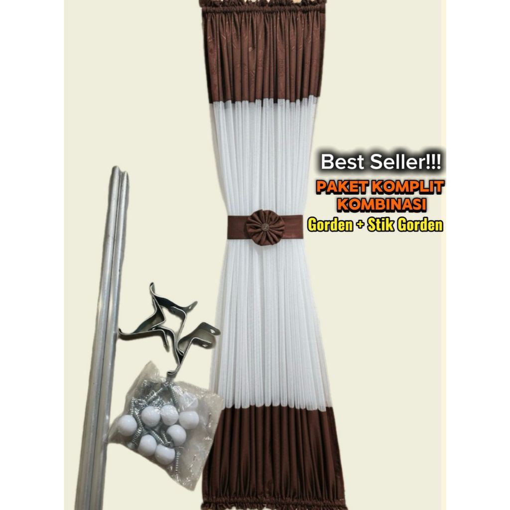 Jual Paket Komplit Gorden Kupu-Kupu Model Kombinasi Katun Polos Embos ...