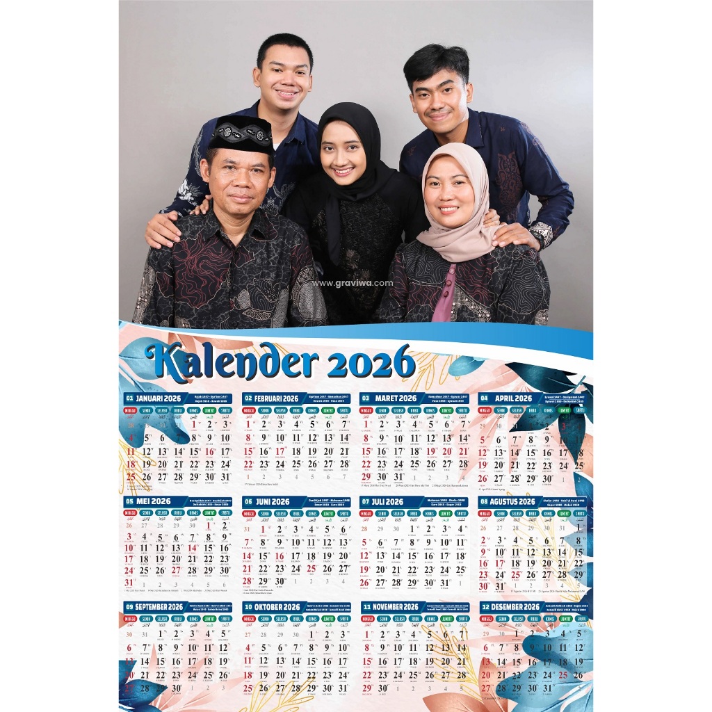 Jual Cetak kalender satuan 2026 custom foto klem jepit kaleng | Shopee ...