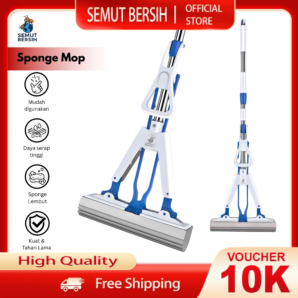 Jual SEMUT BERSIH Sponge Mop Alat Pel Spons Sponge Mop 28cm Pelan ...