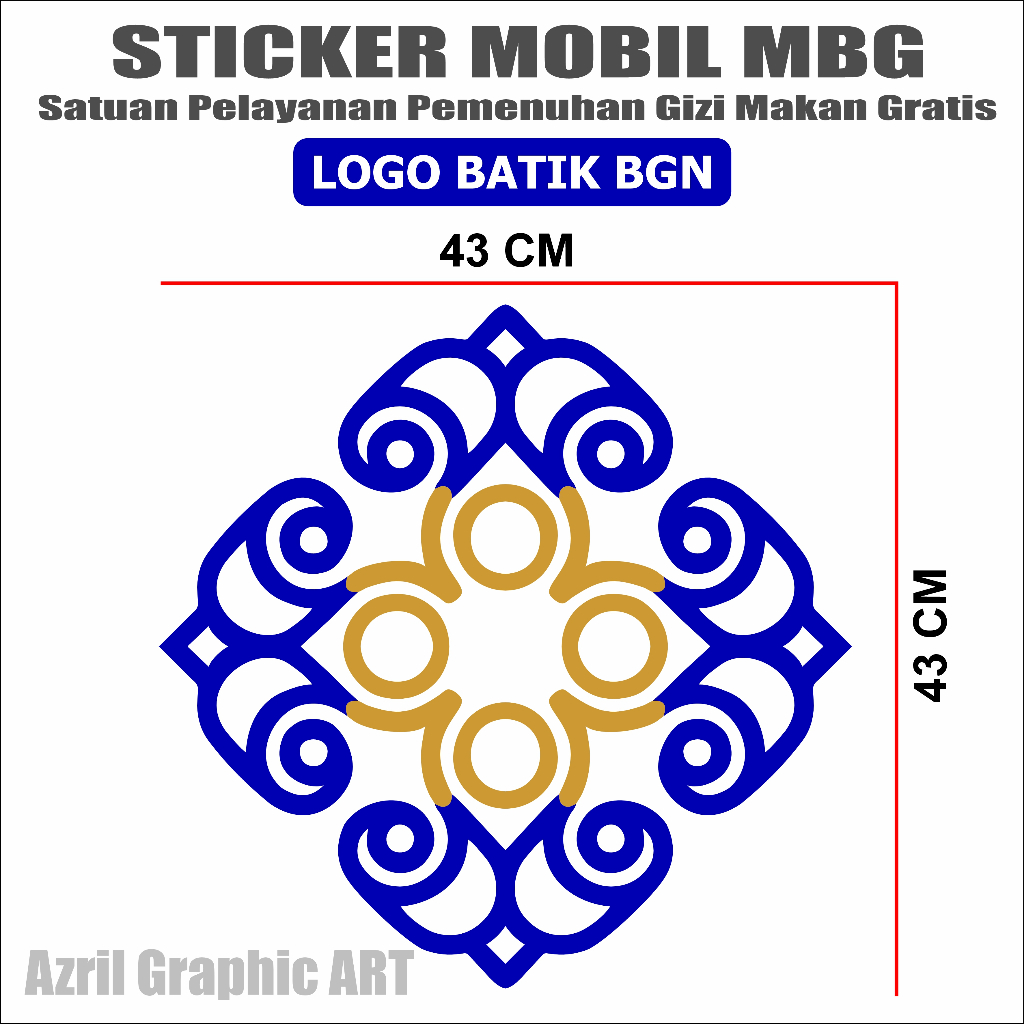 Jual STICKER BGN LOGO MBG BATIK LOGO BADAN GIZI NASIONAL CUTTING ...