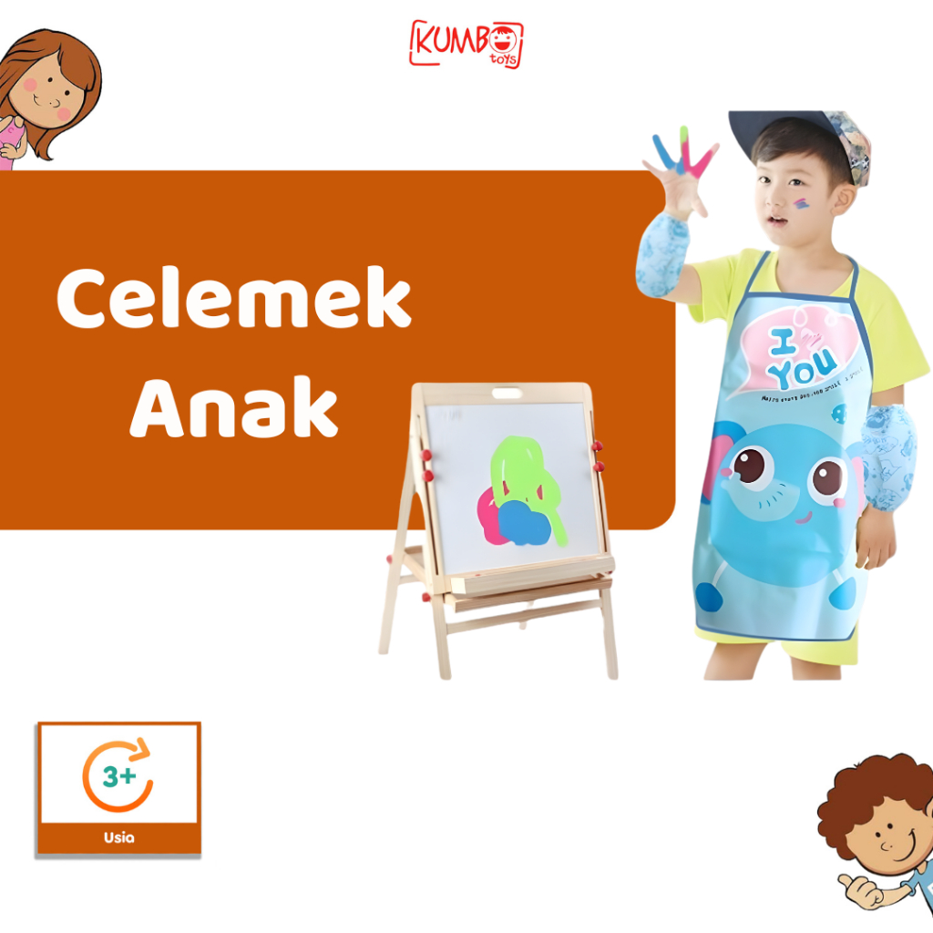 Jual Celemek Anak Apron Masak dan Melukis Celemek Karakter Lucu ...