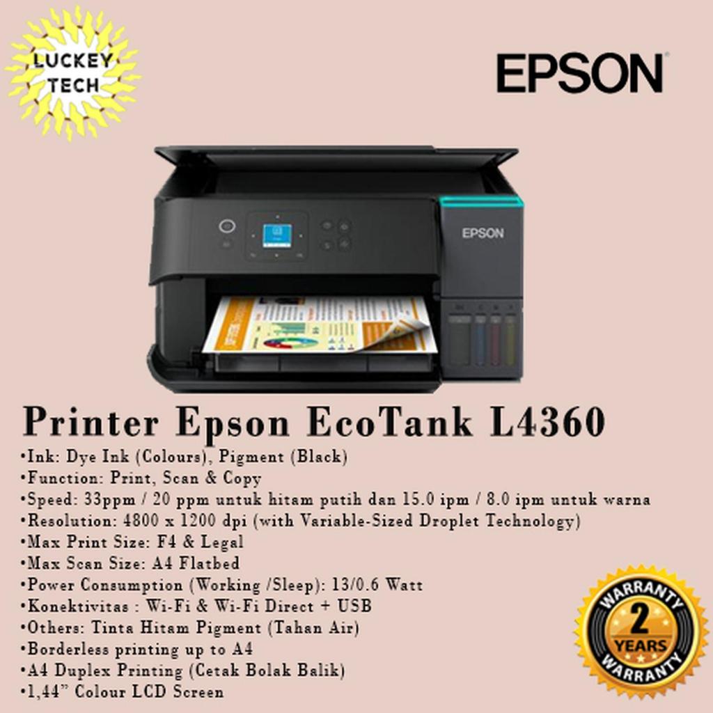 Jual Printer Epson EcoTank L4360 / L 4360 / L-4360 Pengganti L4260 ...