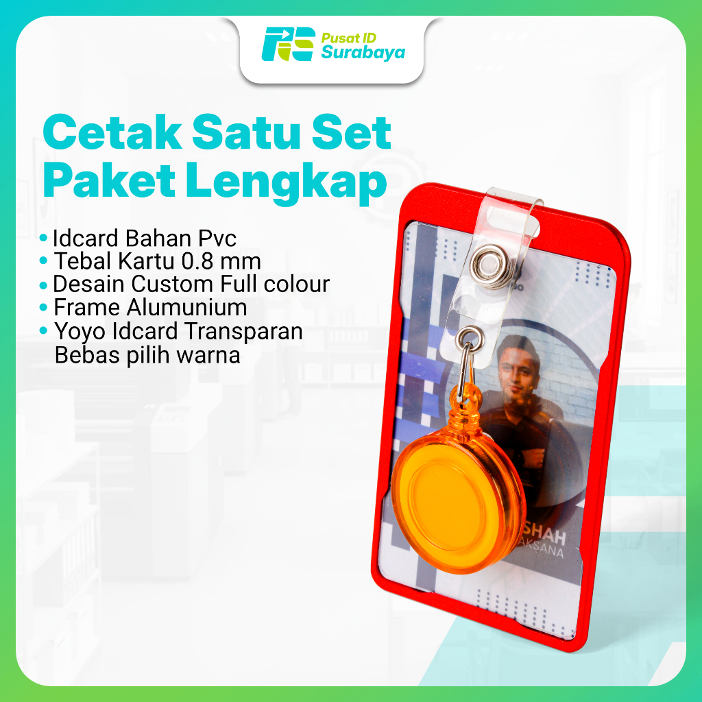 Jual SATU SET PAKET LENGKAP ID CARD/YOYO TRANSPARANT/FRAME ALUMUNIUM ...