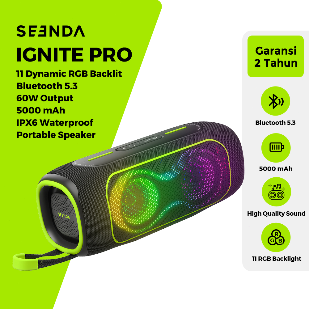 Jual SEENDA igNite Pro Bluetooth Portable Speaker 60W 11 RGB Modes 6-8 ...