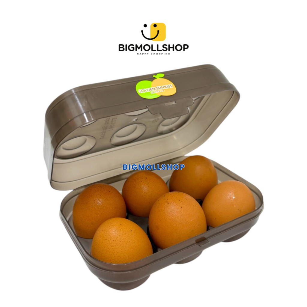 Jual (BMS) Kotak Tempat Telor Isi 6 Butir Charcoal Golden Sunkist TT ...