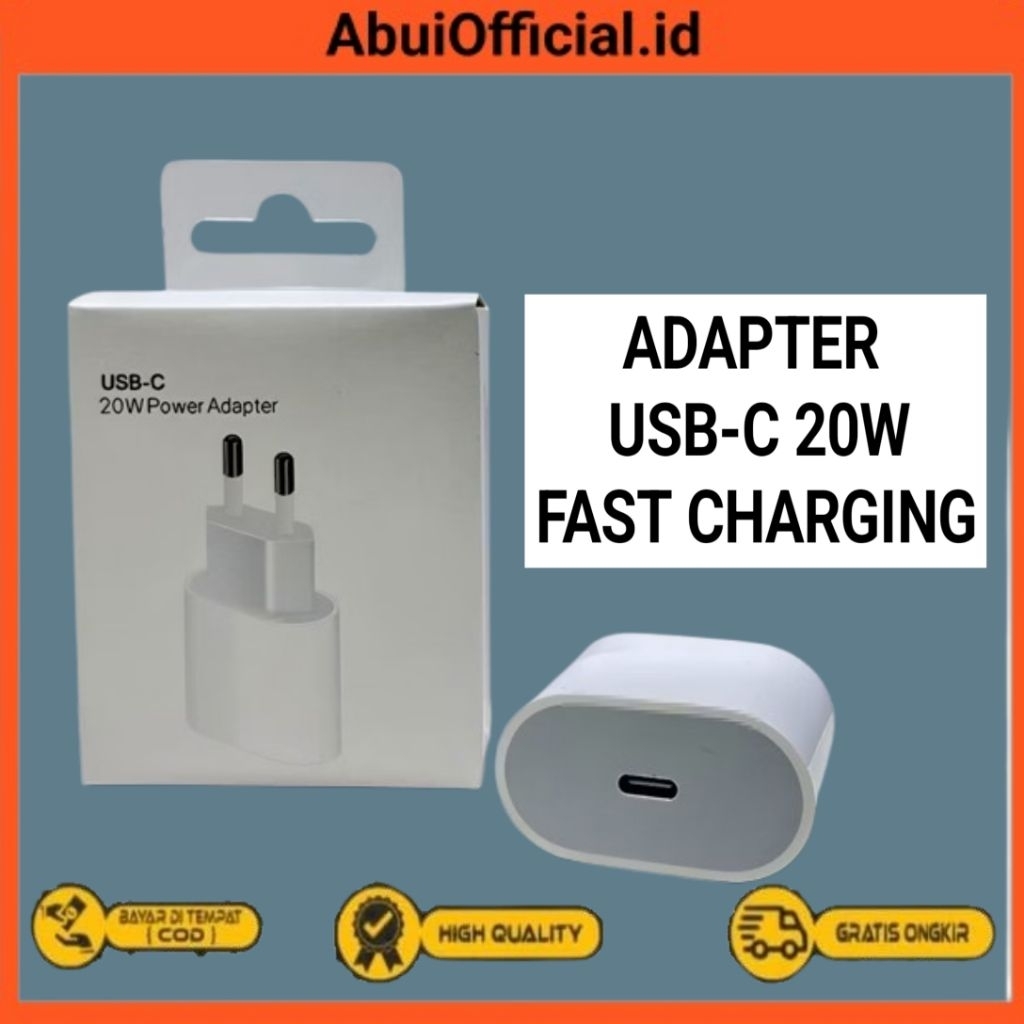 Jual Adapter Fast Charging USB-C POWER ADAPTOR 20W ip 11 - 12 - 13 - 14 ...
