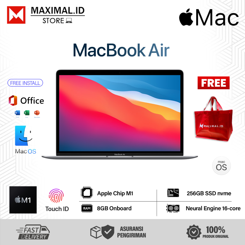 Jual PROMO Macbook AIR 13 MGN63 Apple M1 Ram 8GB 256GB SSD 13.3 RETINA ...