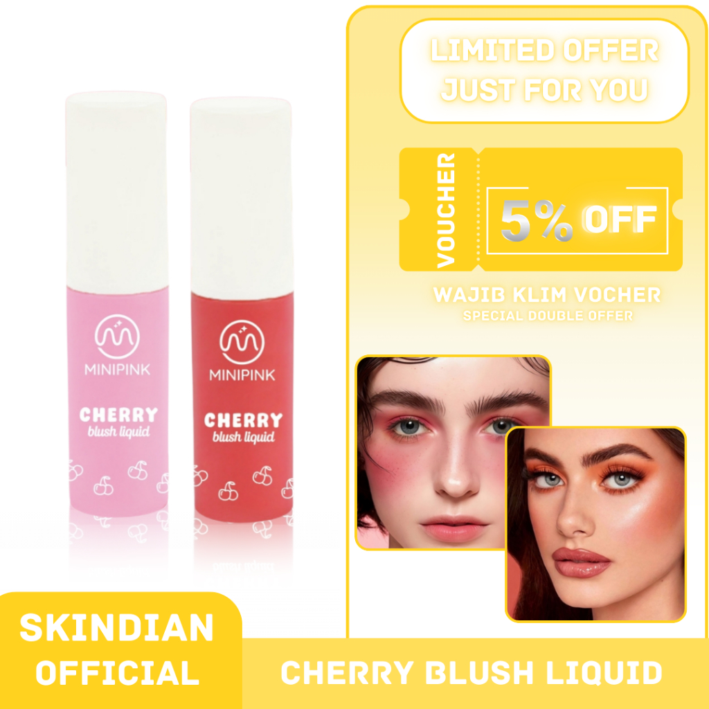 Jual MINIPINK Cherry Blush Liquid Creamy Matte Cheek Makeup Natural 4 ...