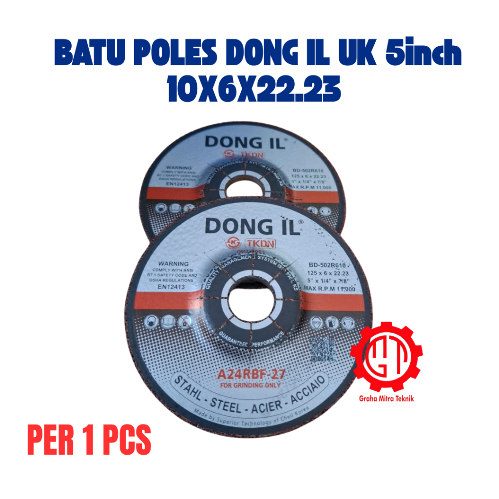 Jual [Per 1 Pcs] Batu Gerinda Poles DONG IL 5" 125 x 6 x 22.23 | Shopee ...