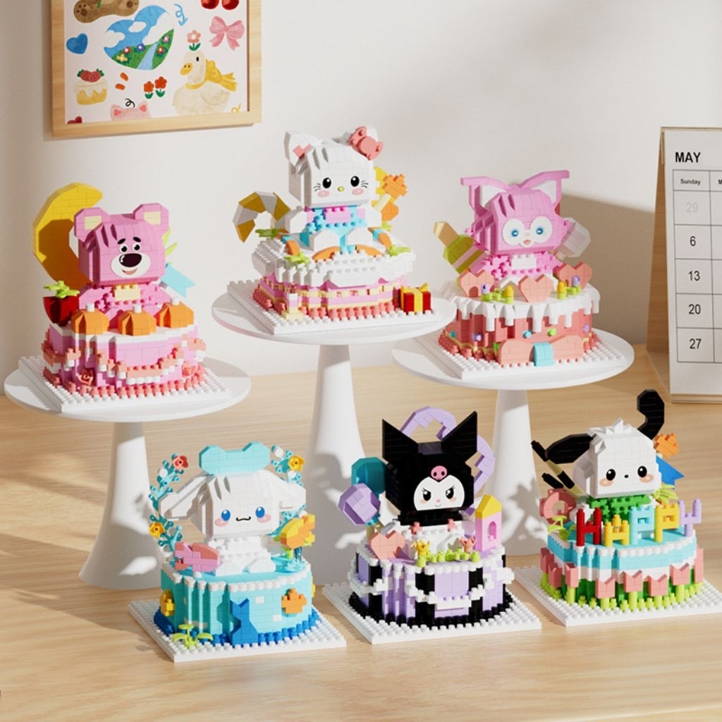 Jual Mainan Mini Bricks Karakter Lucu Bentuk Kue Ulang Tahun – DIY Cake ...