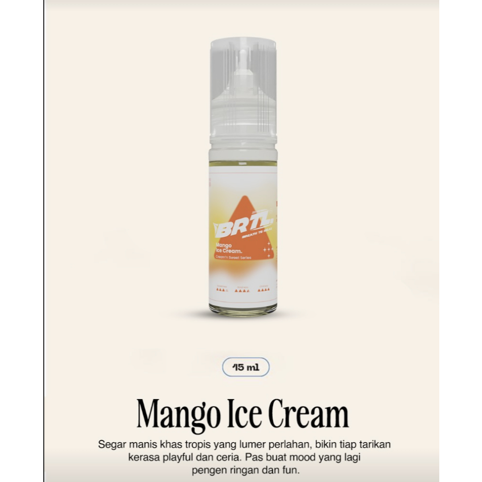 Jual Liquid BRTL Cream'N Sweet Series Mango Ice Cream Salt Nic 20MG ...