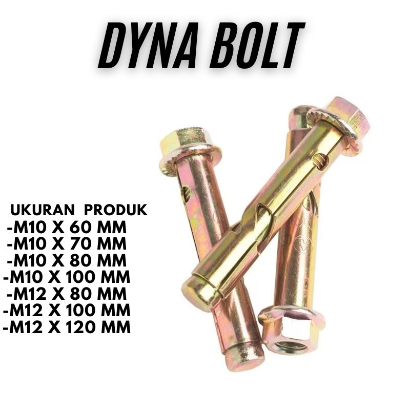 Jual (5O PCS ) DYNA BOLT M10 - M12 /Dyna Bolt Baut Beton Kuningan Anti ...