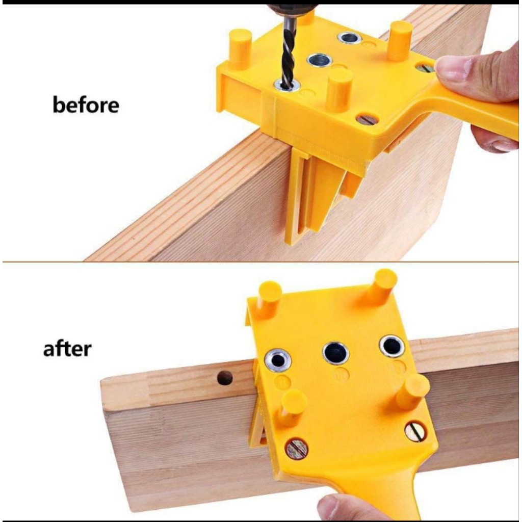 Jual Jig Dowel Tools 6 mm 8 mm 10 mm Alat Siku Pelubang Kayu Doweling ...