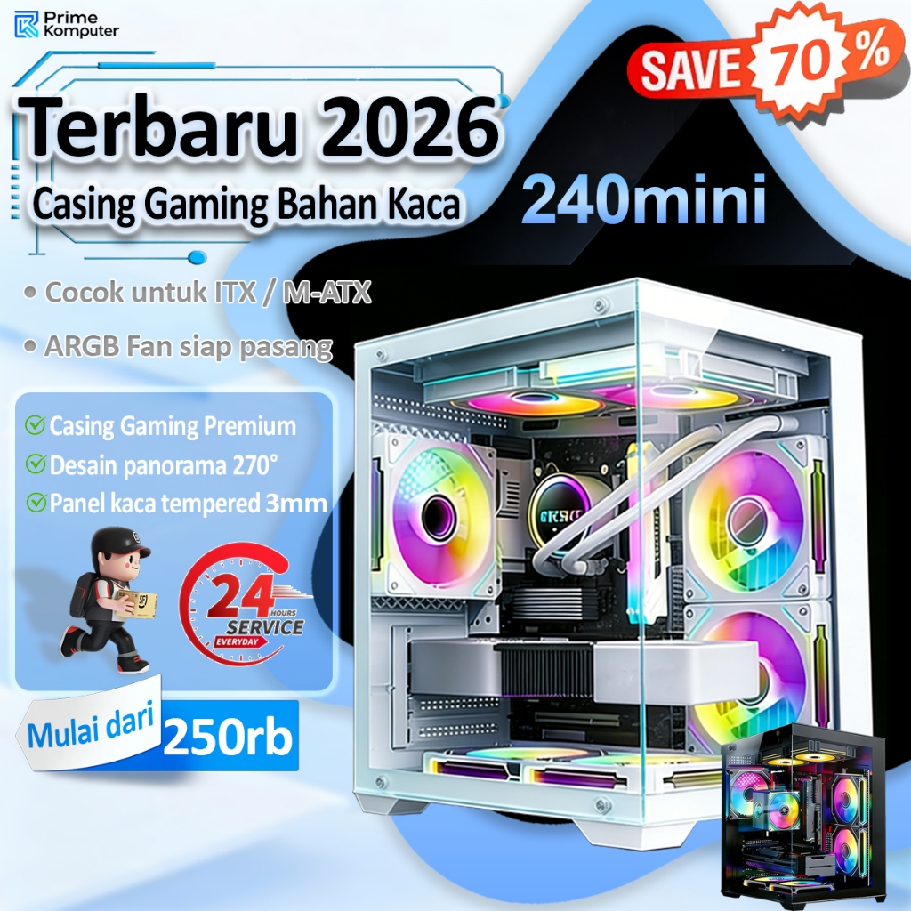 Jual Prime Casing PC Gaming M-ATX / ITX Host Desktop Casing Untuk ...