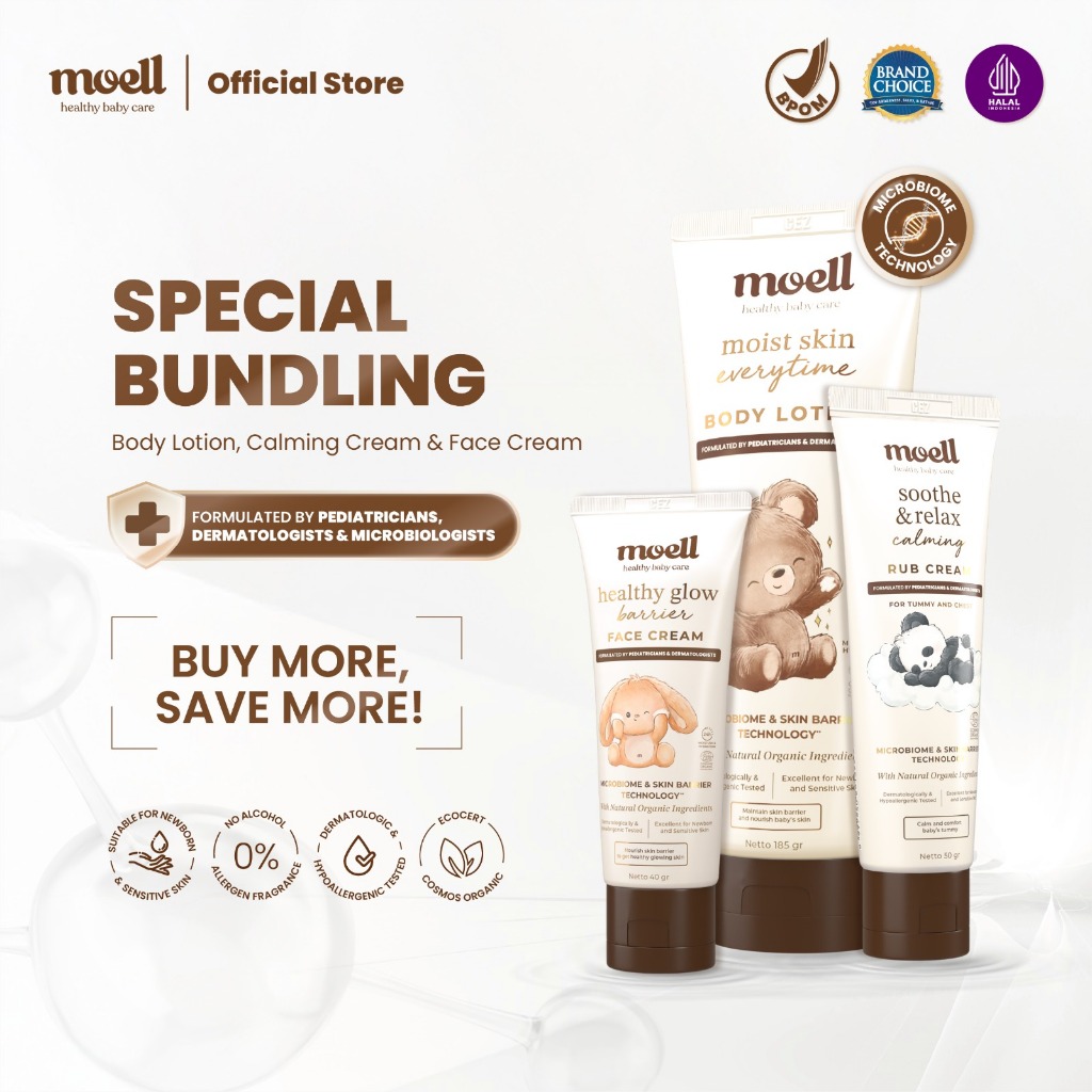 Jual Moell Bundling Soothing & Calming Rub Cream 50gr & Face Cream 40gr ...