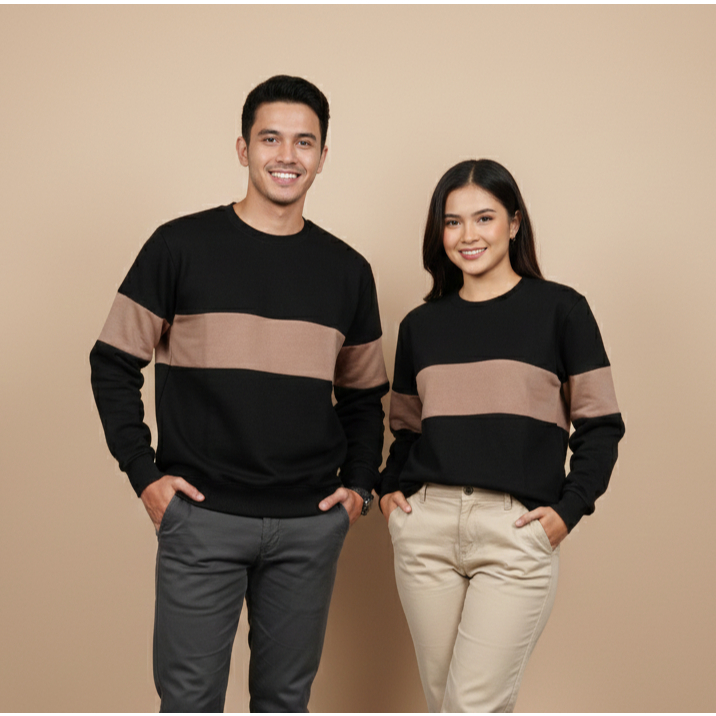 Jual Hoodie Addict - Sweatshirt Hitam x Mocca Crewneck Pria Wanita ...